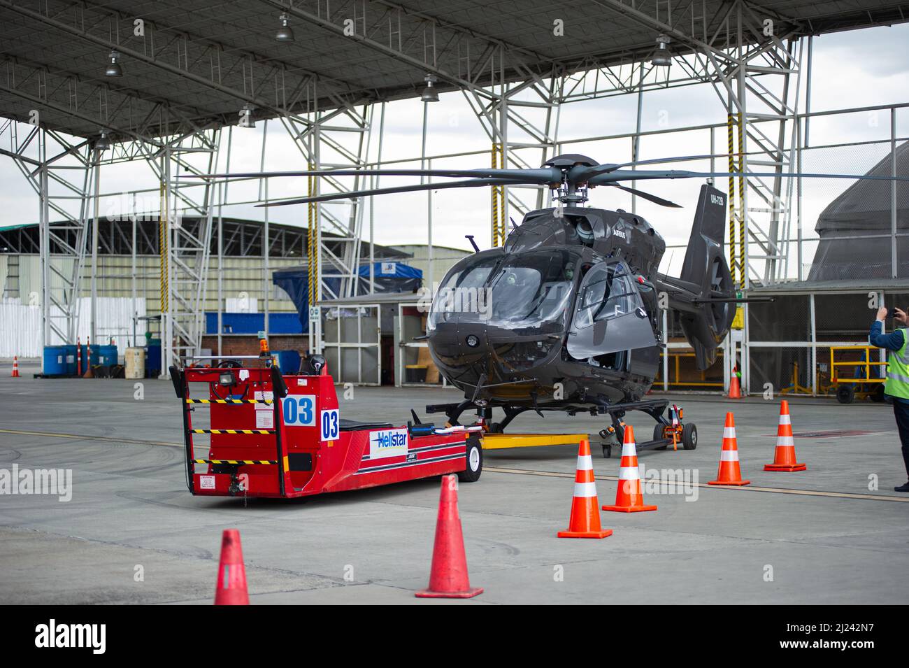 Bogota, Colombia, on March 29, 2022. The airbus H145 Helicopter is ...