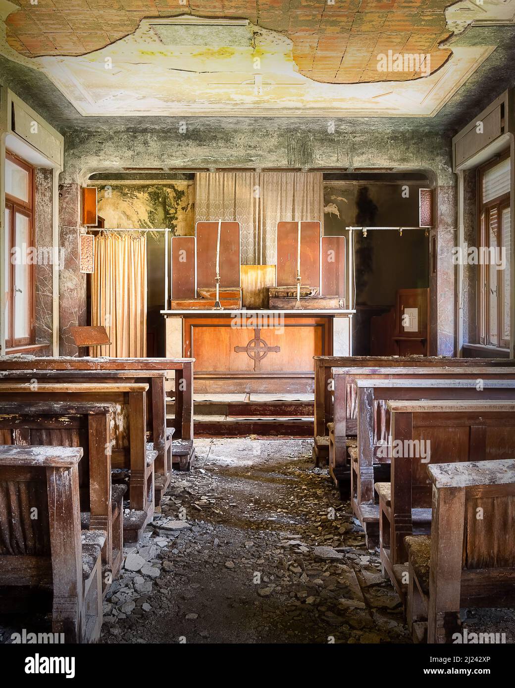 Abandoned Church Building in Decay in Italy Stock Photo - Alamy