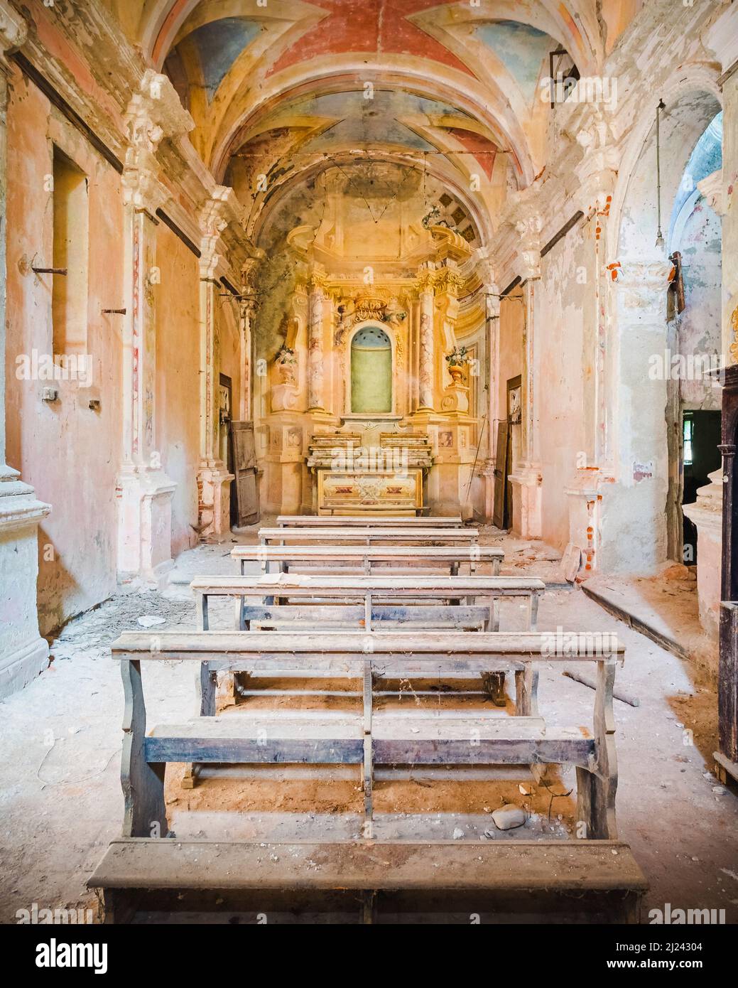 Abandoned Church Building in Decay in Italy Stock Photo - Alamy