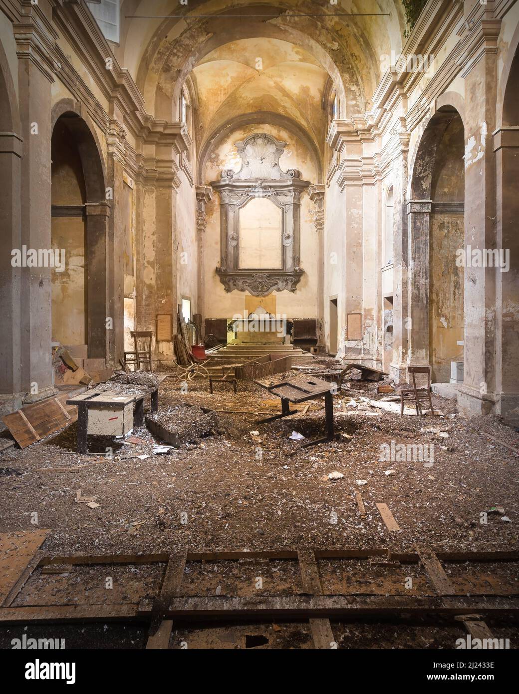 Abandoned Church Building in Decay in Italy Stock Photo - Alamy