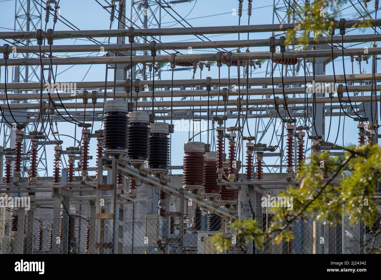 The detail of a high power electrical substation Stock Photo - Alamy