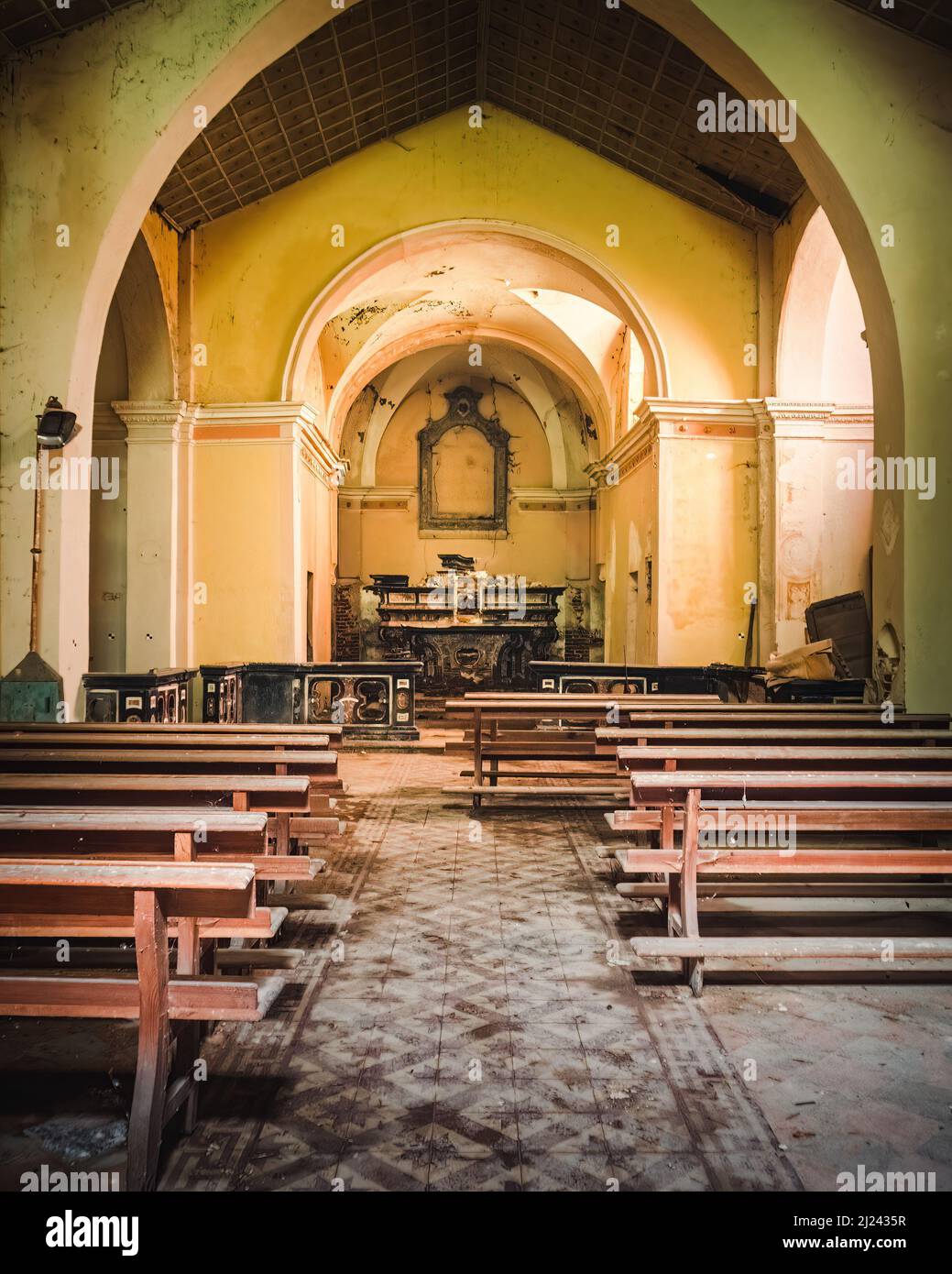 Abandoned Church Building in Decay in Italy Stock Photo - Alamy