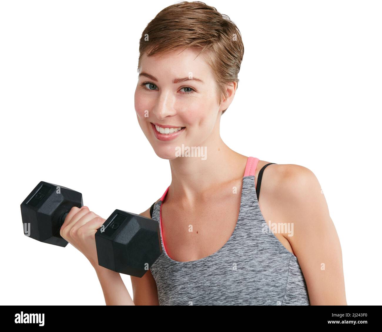 Push yourself to new strengths everyday. Studio portrait of a fit young ...