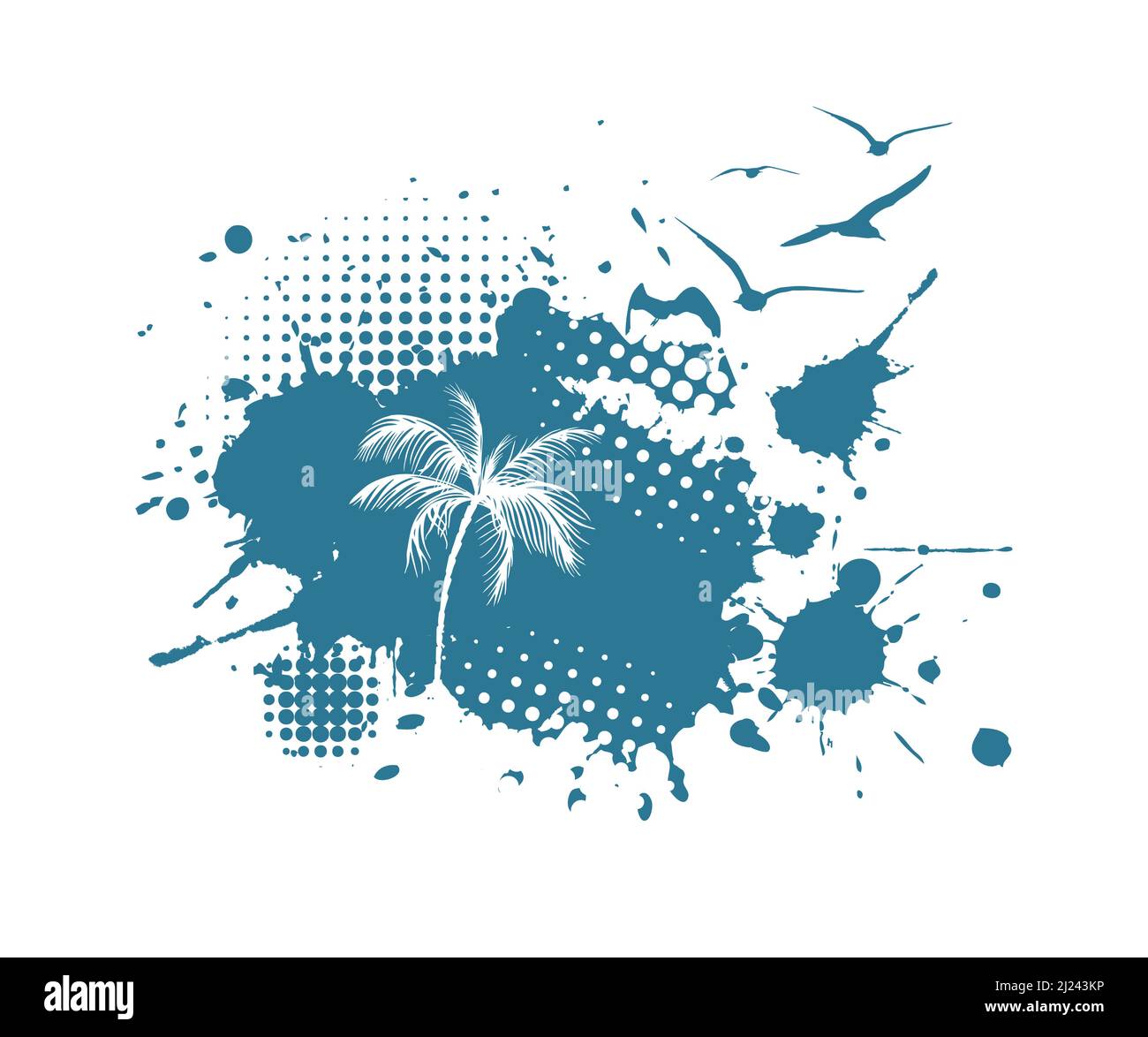 Palm object blue. Vector illustration Stock Vector Image & Art - Alamy