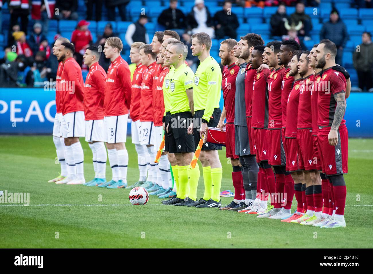 Oslo, Norway. 29th Mar, 2022. Referee Mads-Kristoffer Kristoffersen ...