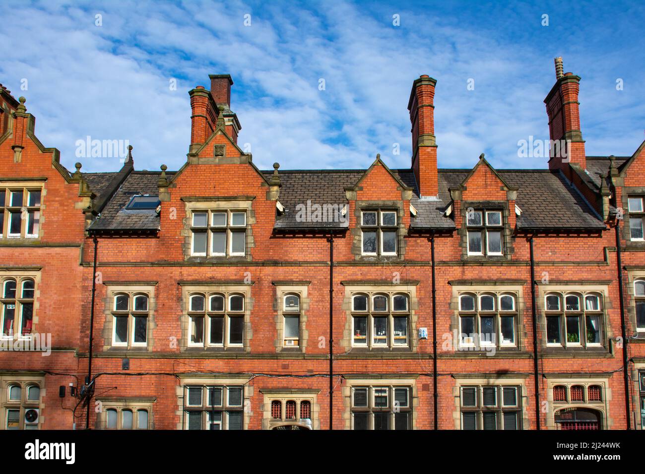 The Old Courts, Wigan town center, with blue sky's behind. Built in the ...