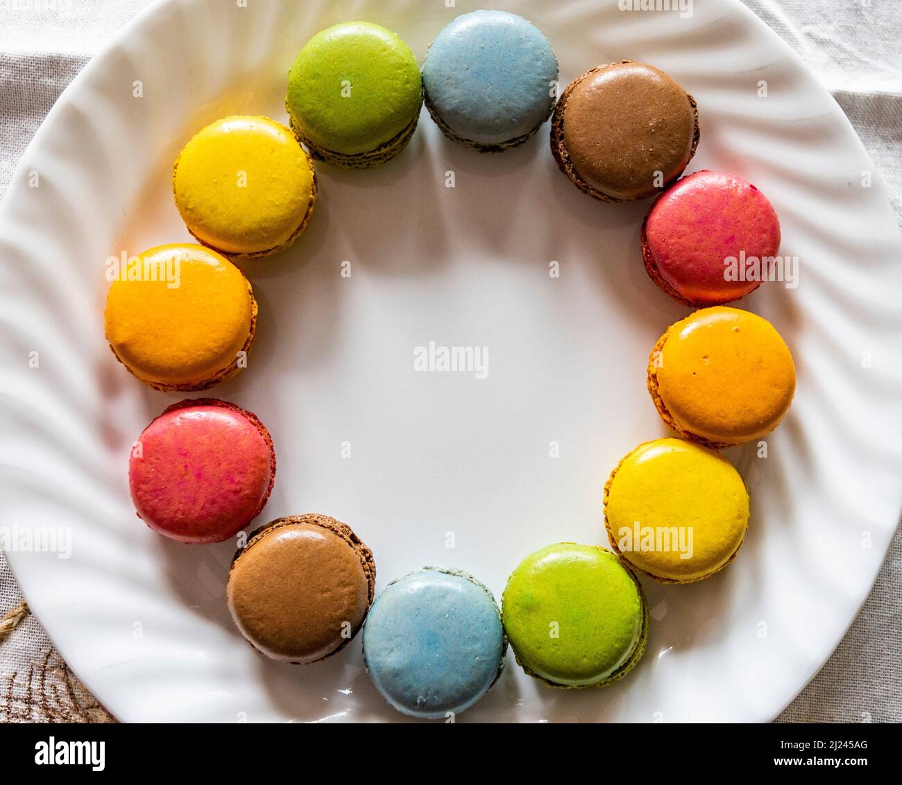 Delicious colourful dessert, french macarons Stock Photo - Alamy