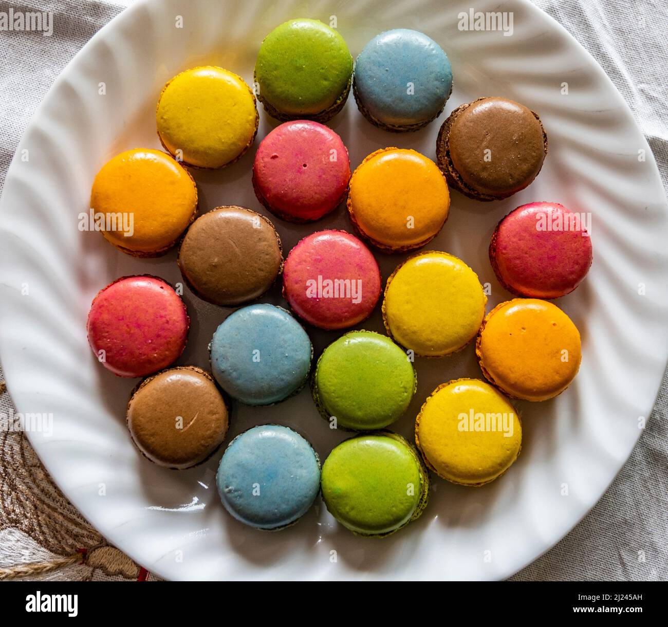 Delicious colourful dessert, french macarons Stock Photo - Alamy