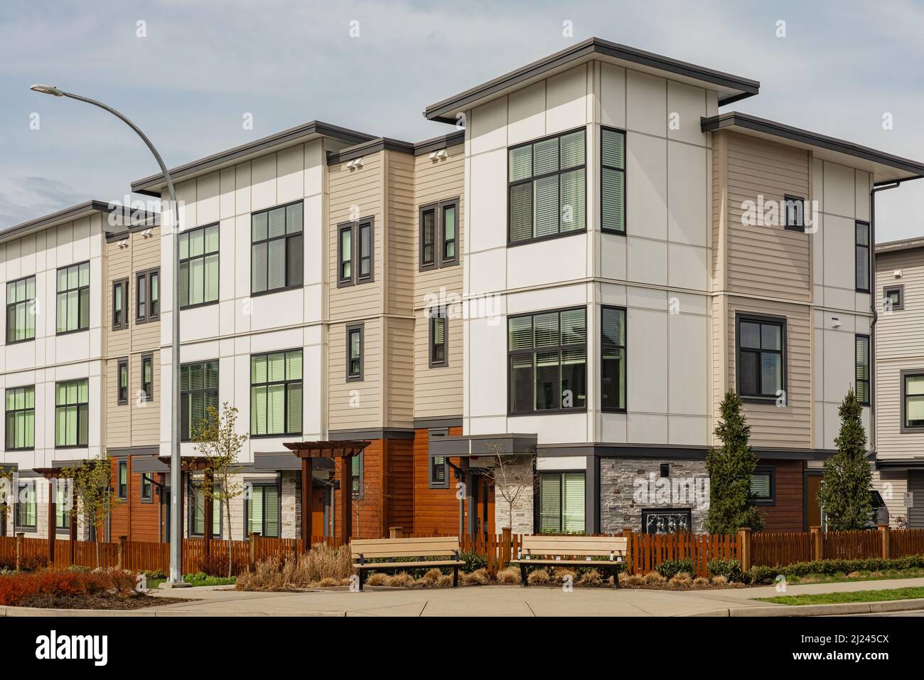 Brand new apartment building in BC, Canada. Canadian modern residential ...