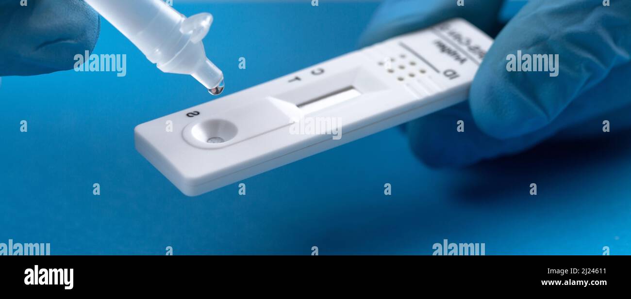 Covid rapid antigen nasal test. Self test at home or at corona test ...