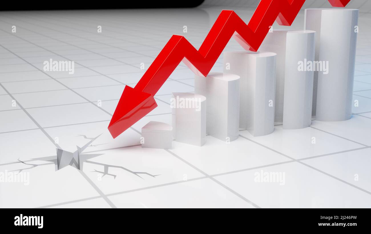 Graphs representing the stock market crash. 3d illustration Stock Photo ...