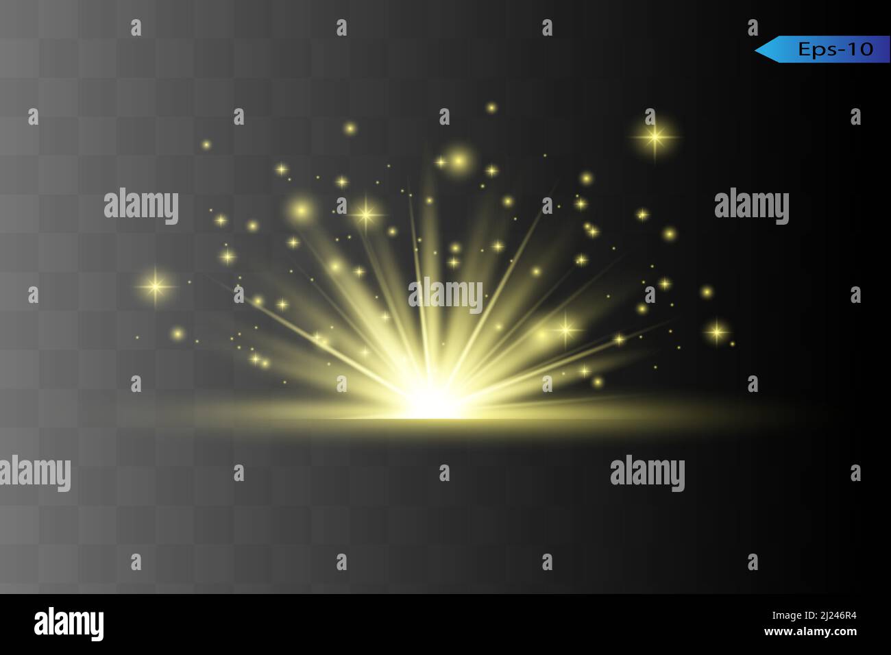 Abstract yellow laser beam. Transparent isolated on black background ...
