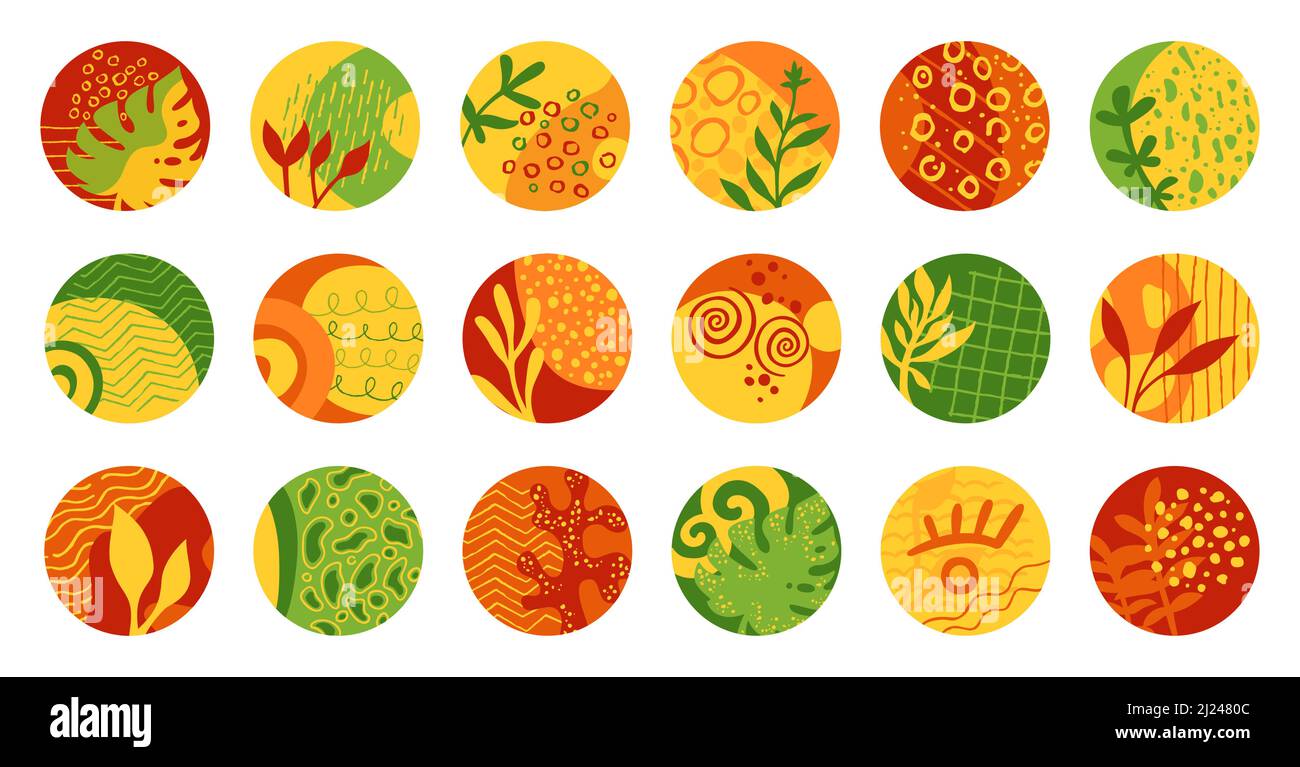 Abstract story highlight cover template set. Social media round ...