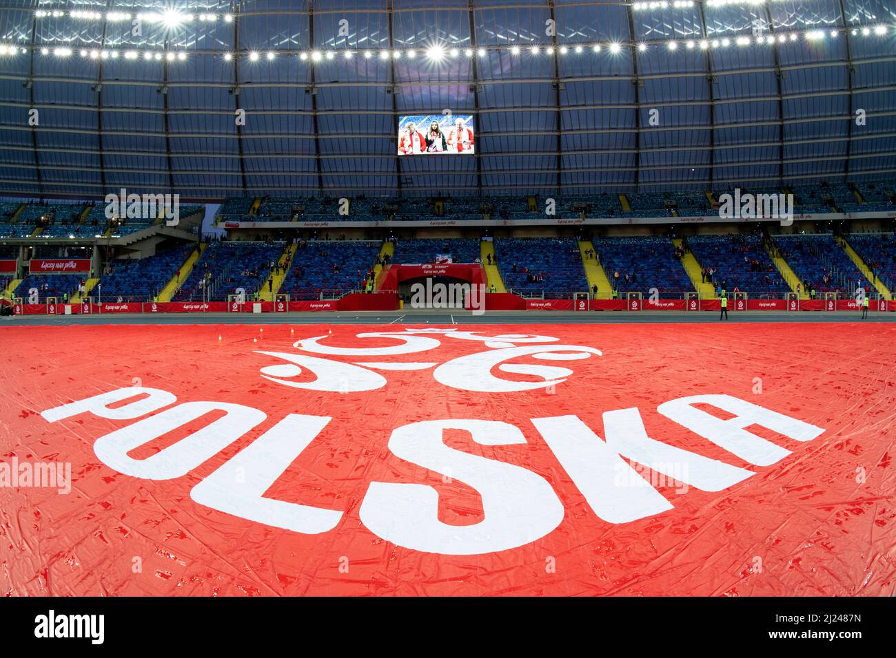 Chorzow, Poland. 30th Mar, 2022. A general view of Silesian Stadium ...