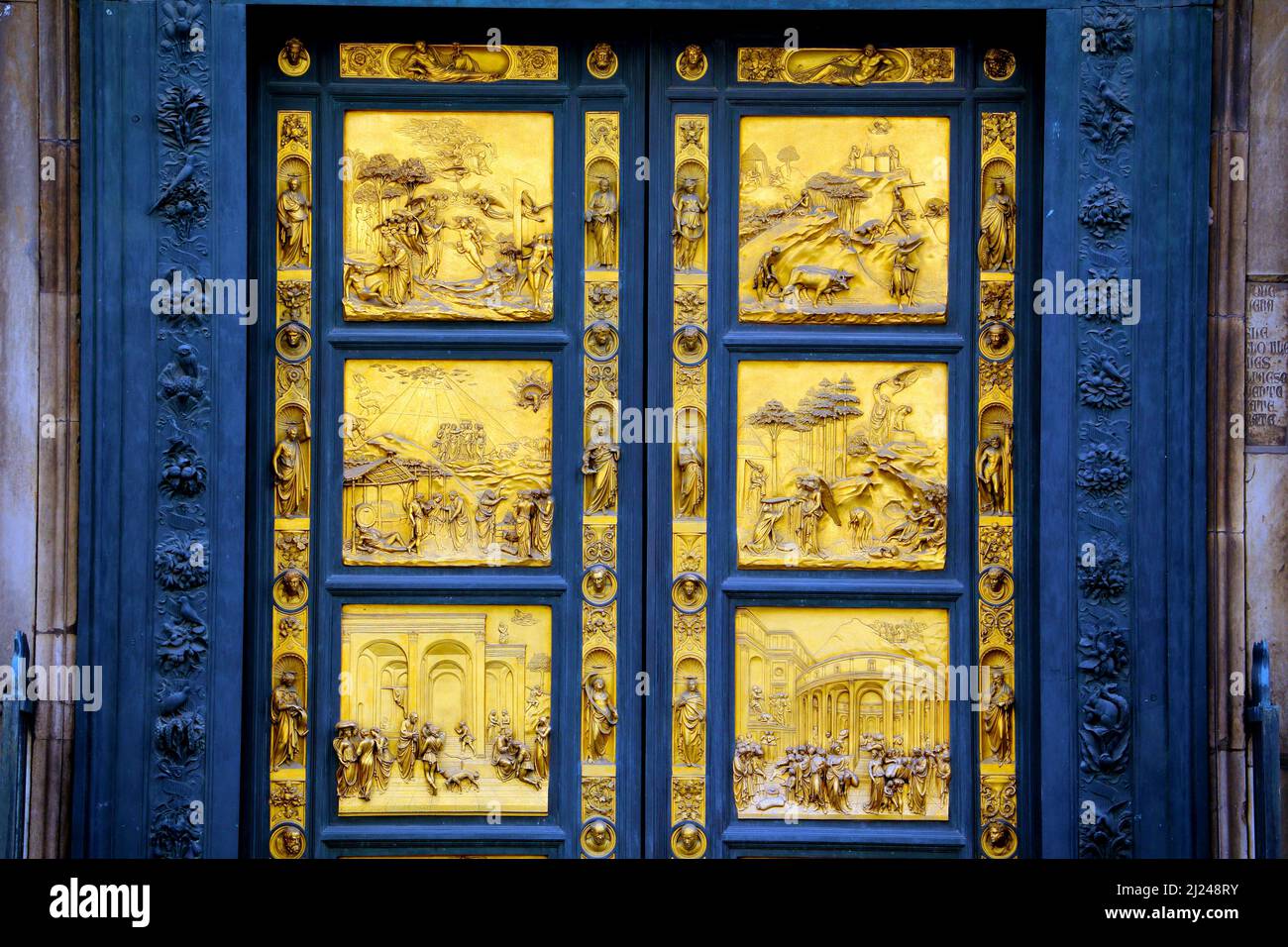 The bronze doors of the Baptistry known as the "Gate of Paradise" by ...