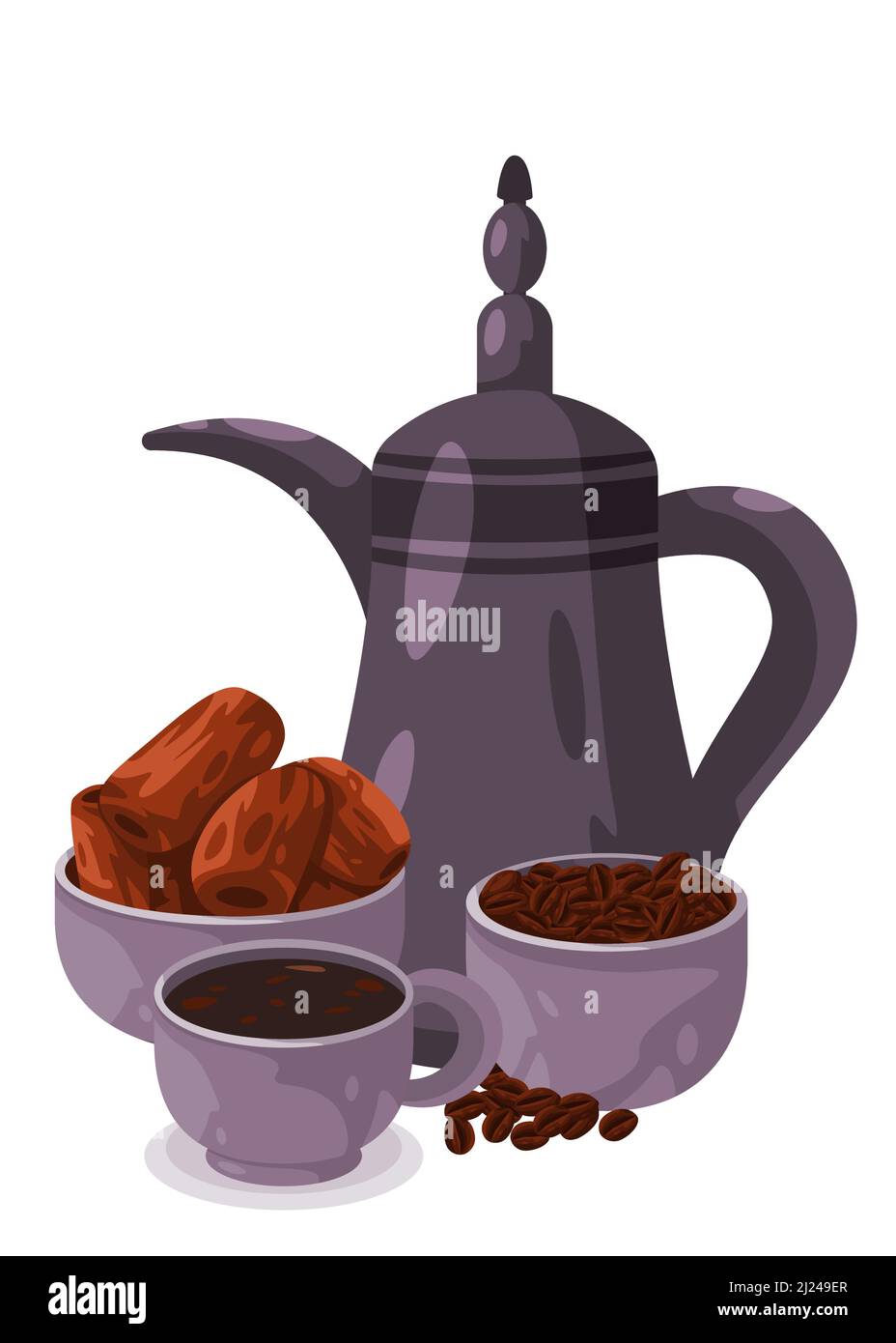 Arabic coffee pot date fruit Stock Vector Images - Alamy
