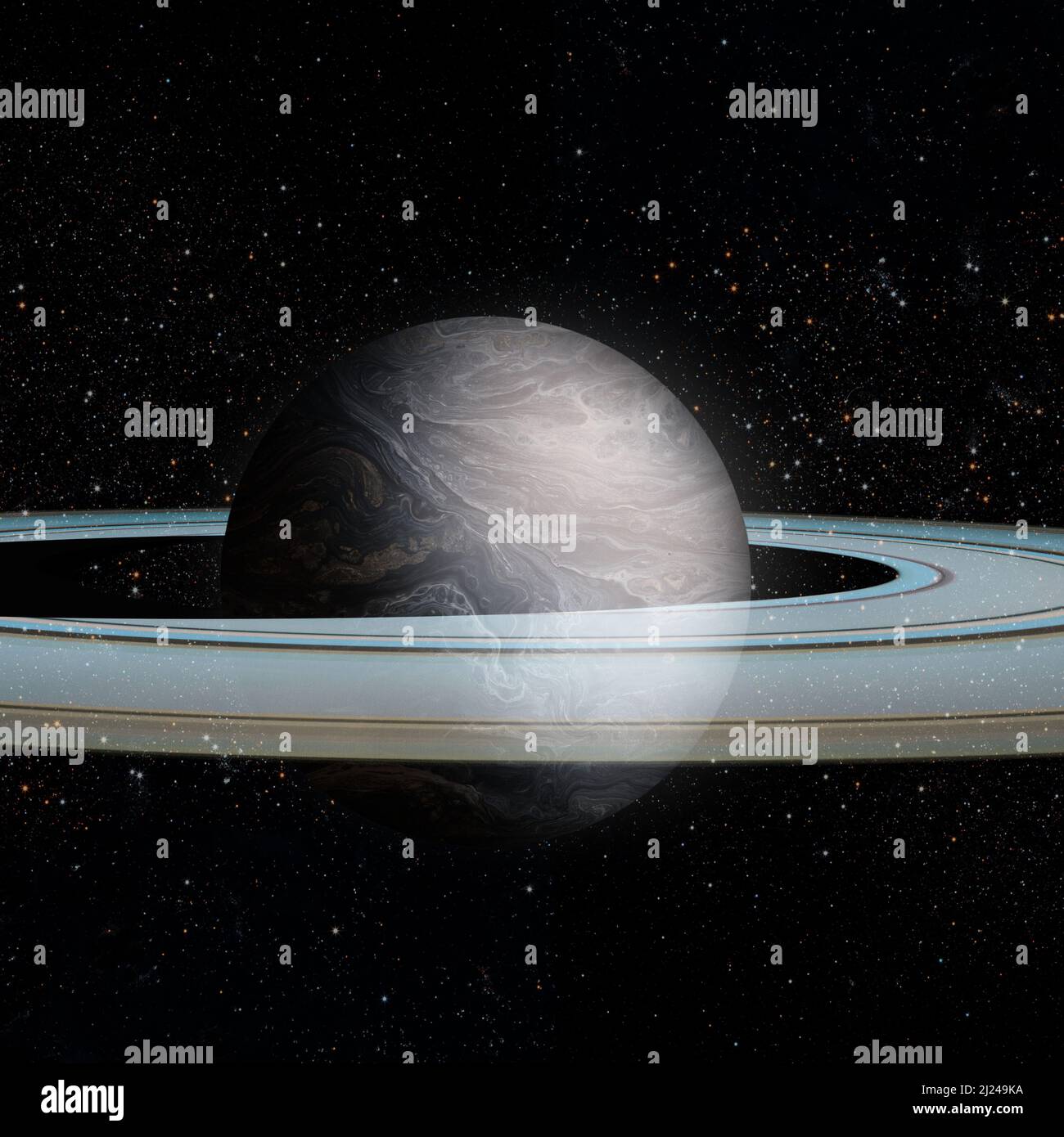 Exoplanet with rings, composite image Stock Photo - Alamy