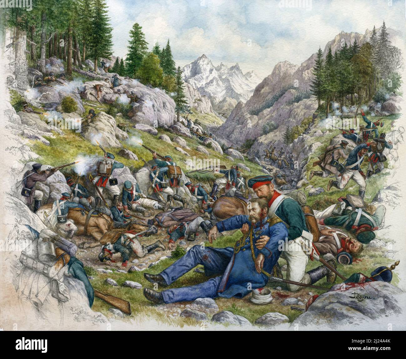 Battle of Dargo, illustration Stock Photo - Alamy