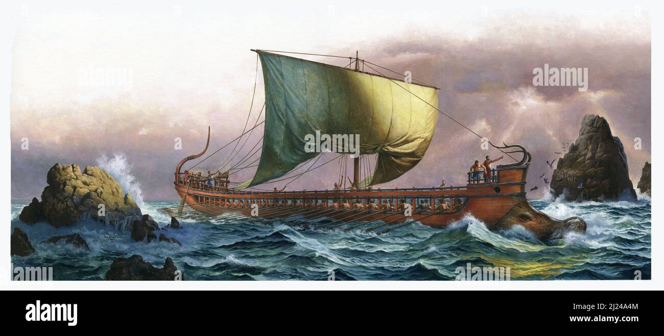Odysseus's ship, illustration Stock Photo - Alamy