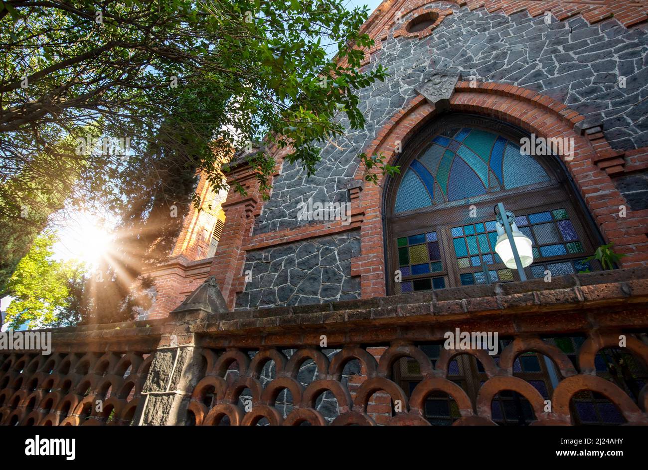 Mexico, Beautiful colonial and colorful Coyoacan Streets near Mexico ...