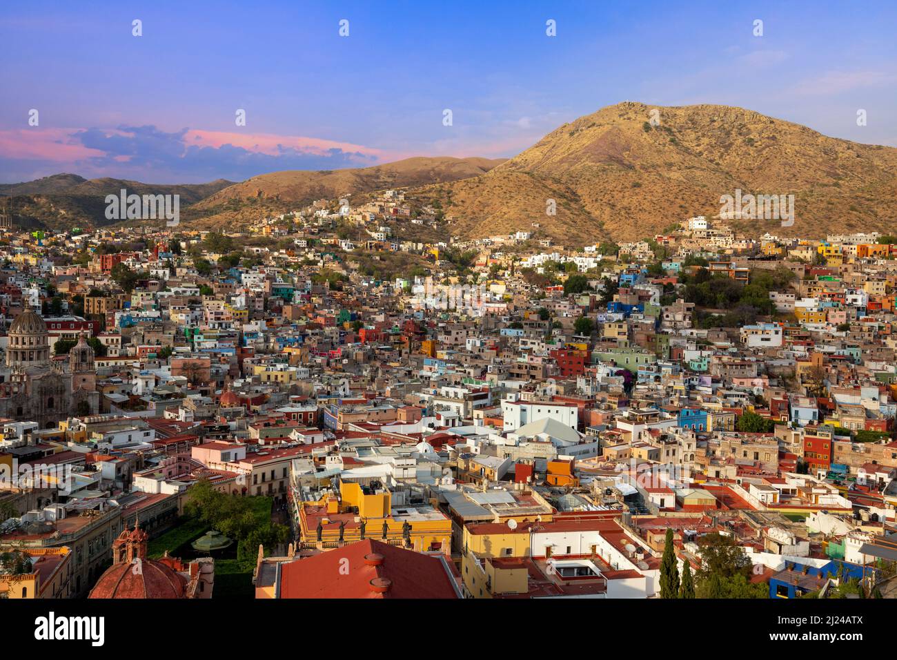 Mexico, Guanajuato panoramic skyline and lookout near Pipila Monument ...