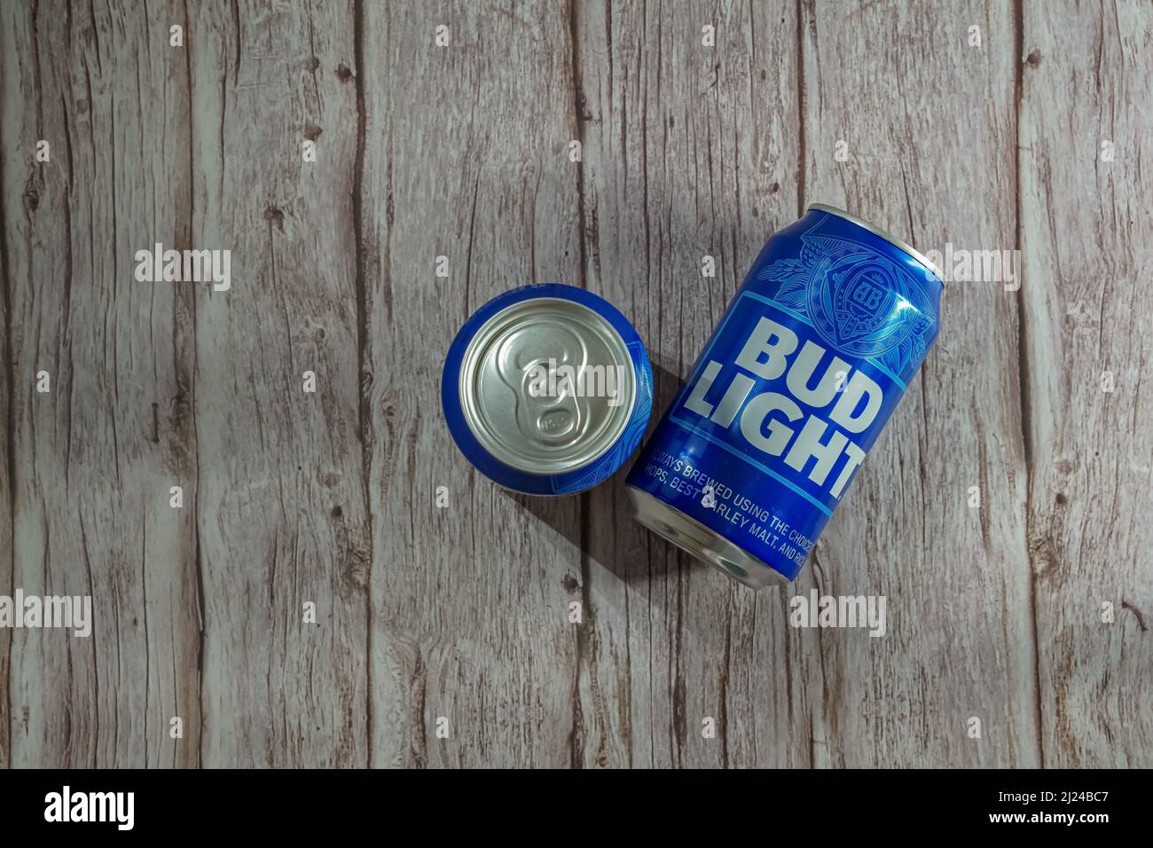Marinette,WI-U.S.A.-Nov10,2021: The Can of Bud Light . Bud Light is the ...
