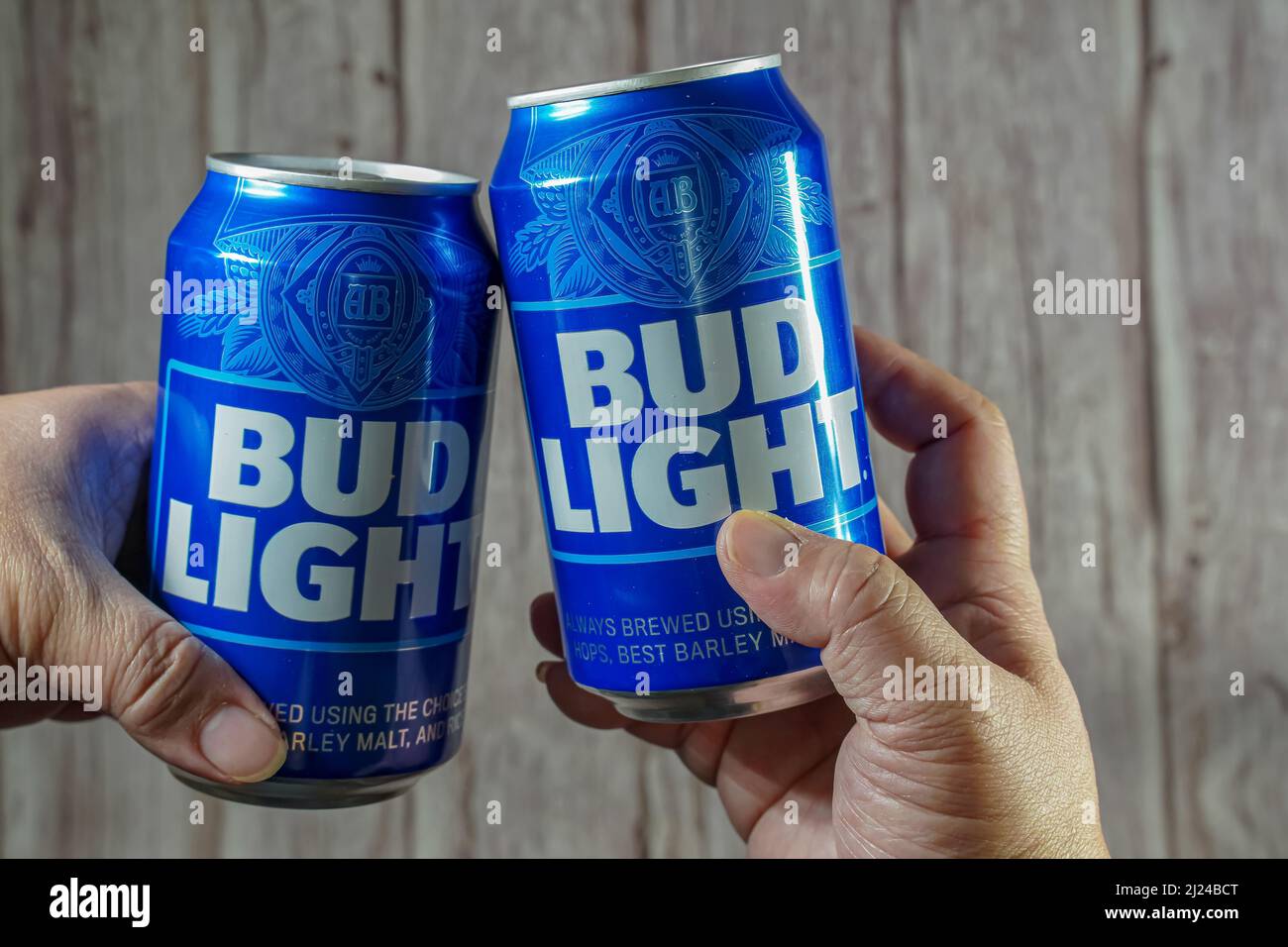 Marinette,WI-U.S.A.-Nov10,2021: The Can of Bud Light . Bud Light is the ...