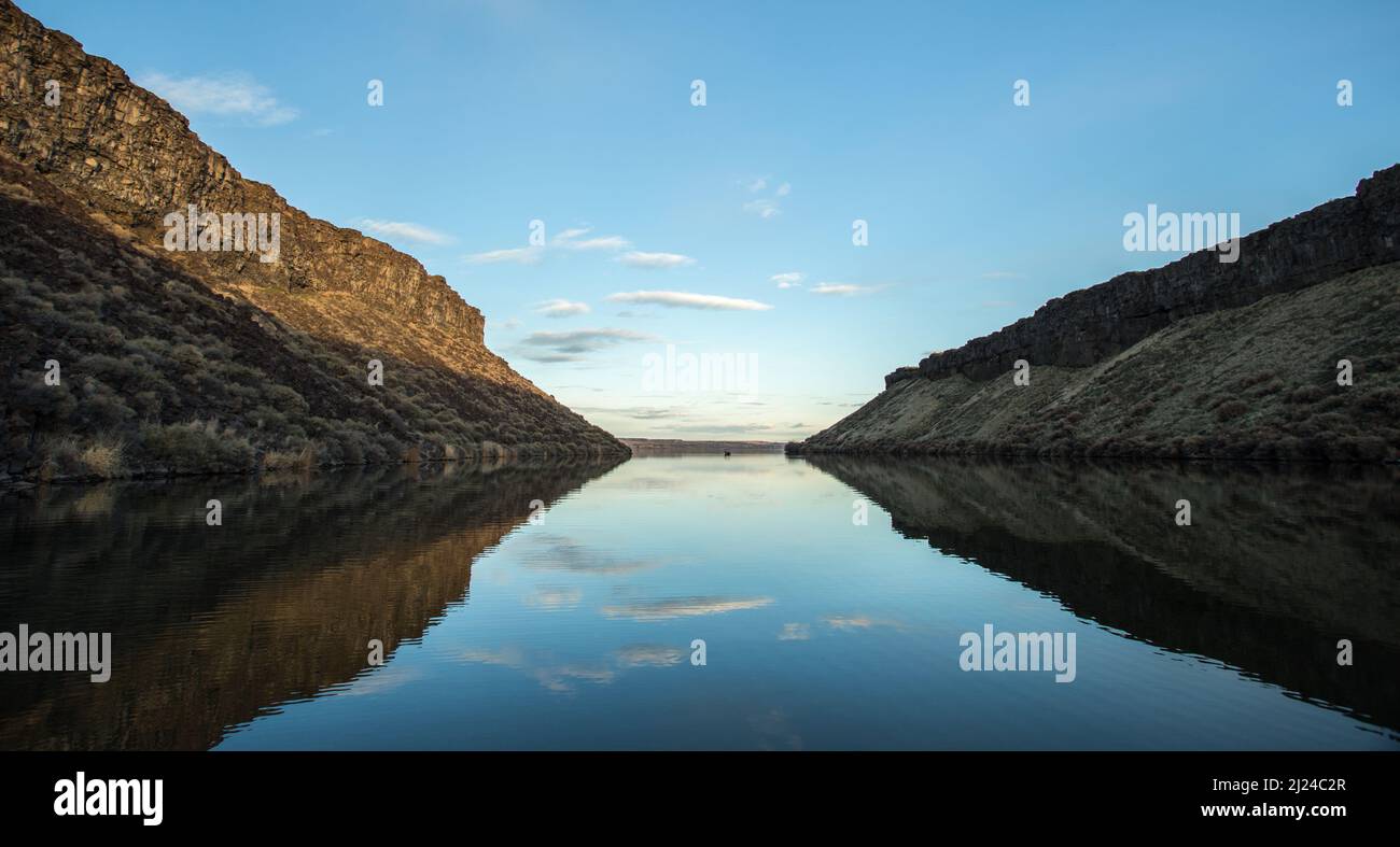 Evening Reflections at C.J. Strike Reservoir, Idaho Stock Photo - Alamy