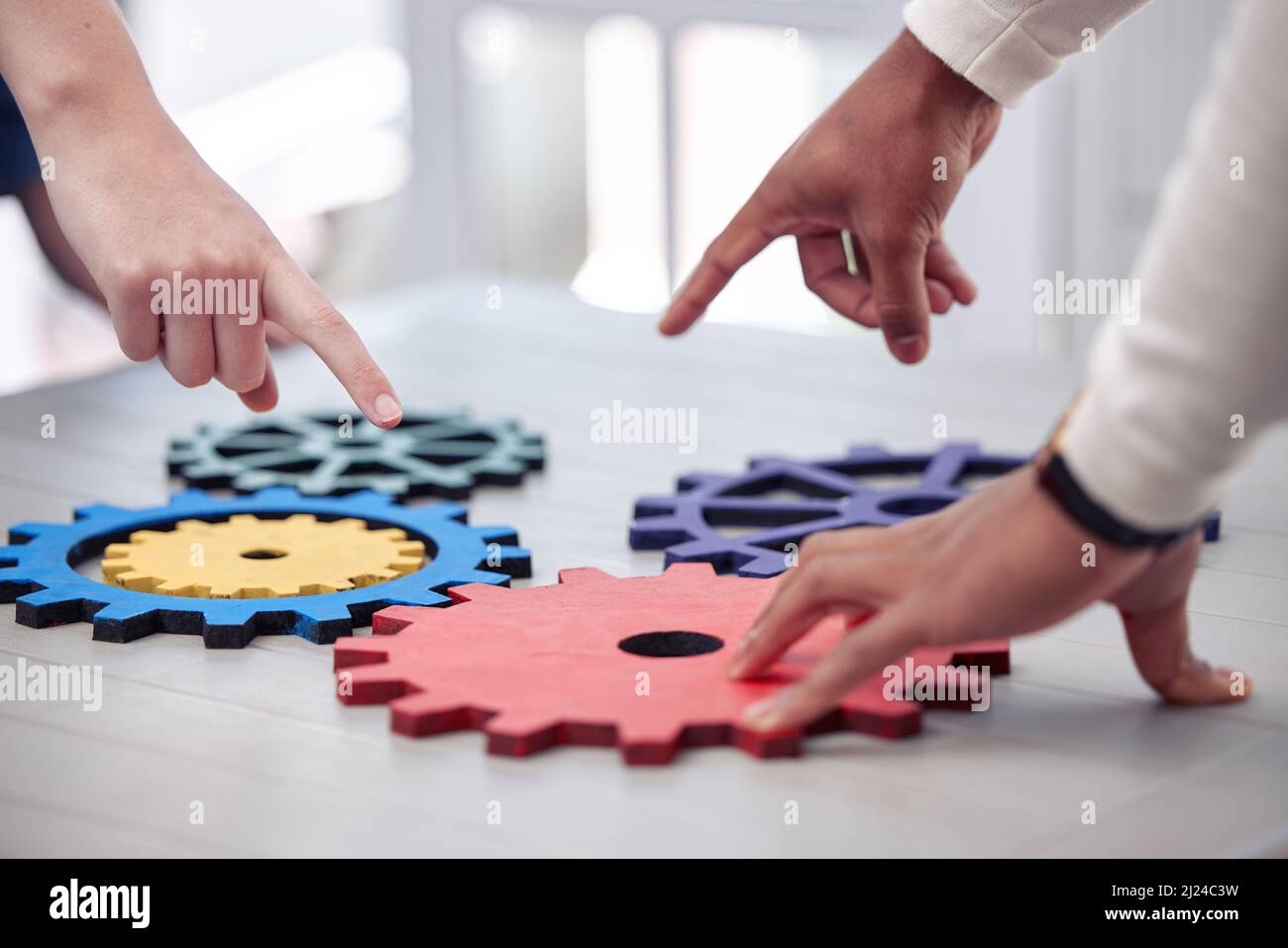 Teamwork is the ability to work together toward a common vision. Shot ...