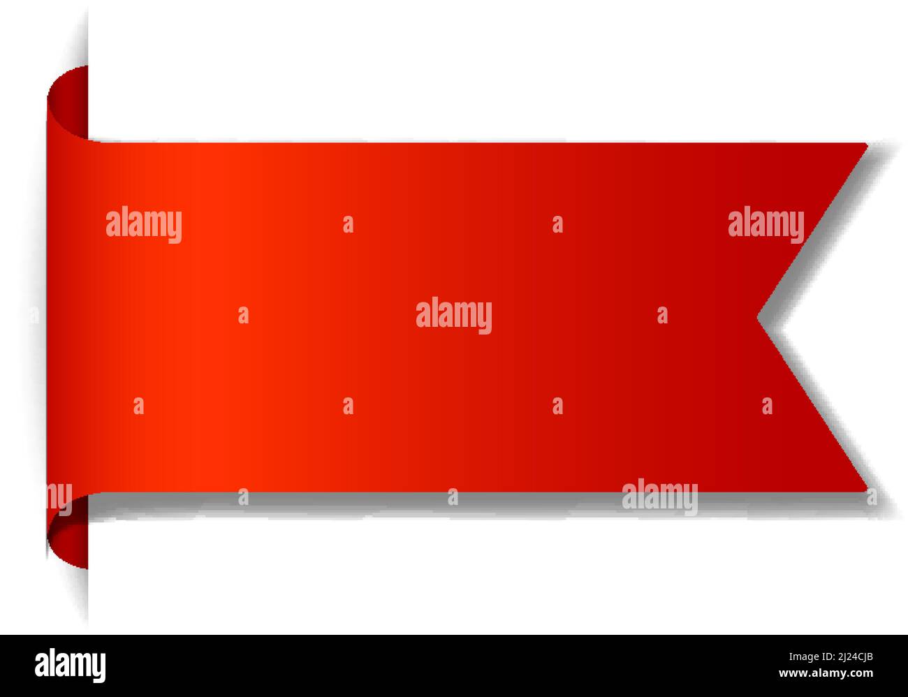 Red banner design on white background illustration Stock Vector Image ...