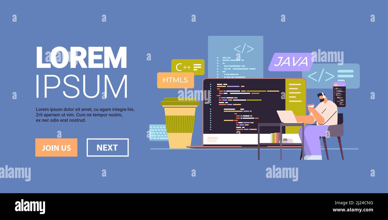 Web Developer Creating Program Code On Laptop Screen Development Of Software And Programming