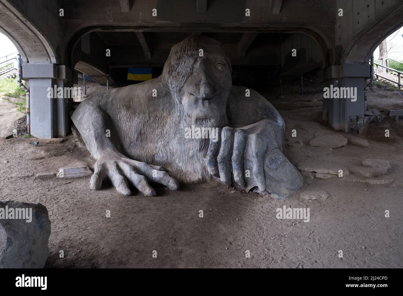 Seattle, USA. 27th Mar, 2022. The Troll under the Aurora Bridge in ...