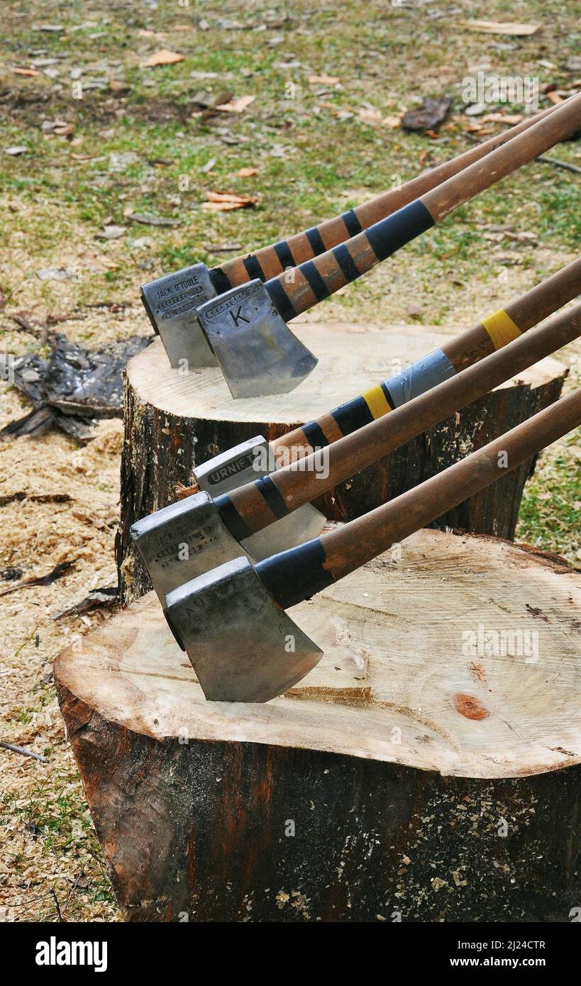 Exhibition of handmade axes hi-res stock photography and images - Alamy