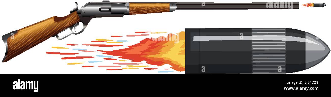 Rifle gun and bullet illustration Stock Vector Image & Art - Alamy