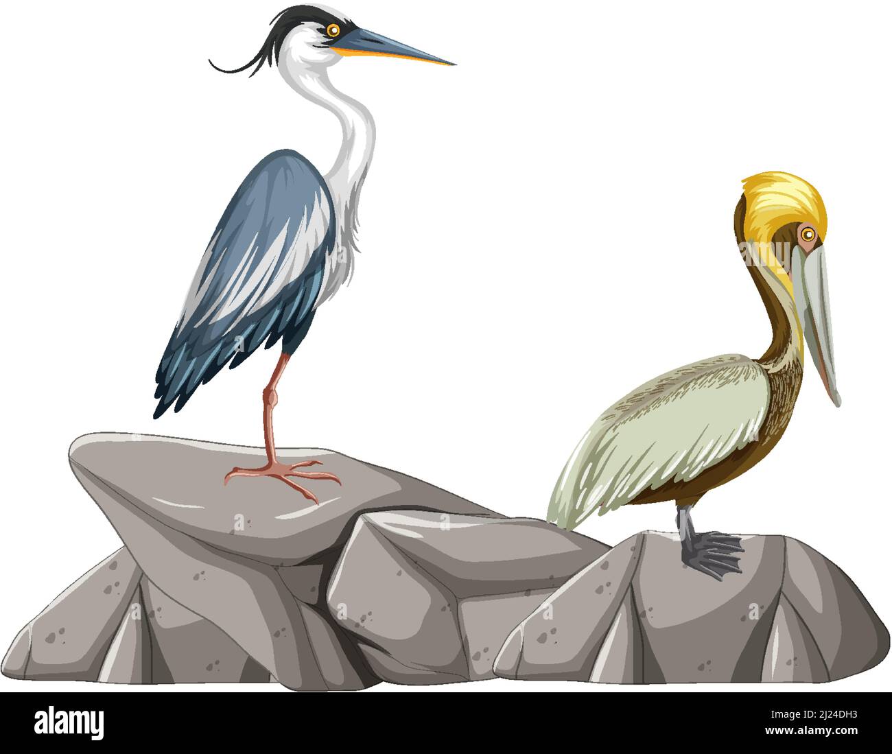 Two animals standing on rock Stock Vector Images - Alamy