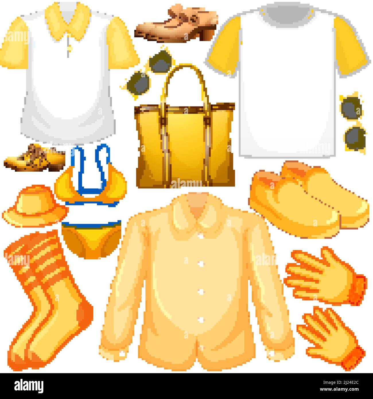 A set of different cloth on white background illustration Stock Vector ...