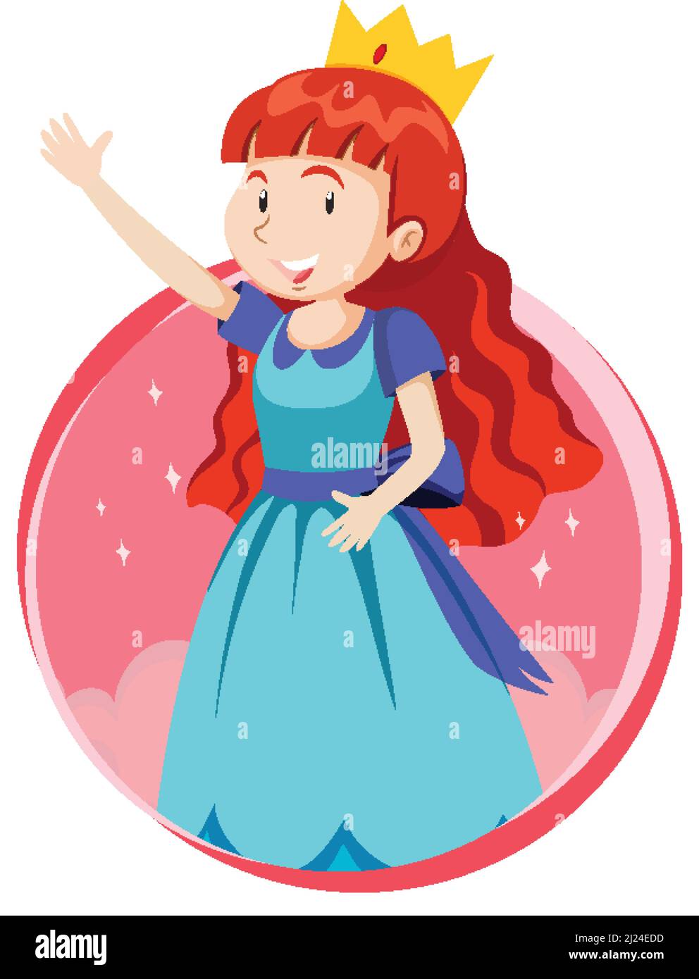 Fantasy princess character on white background illustration Stock ...