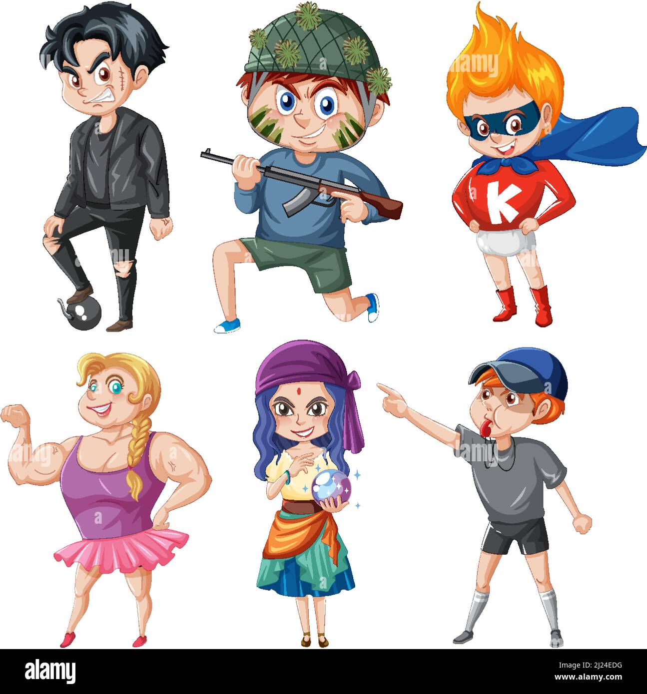 Set of young people doing different actions illustration Stock Vector ...