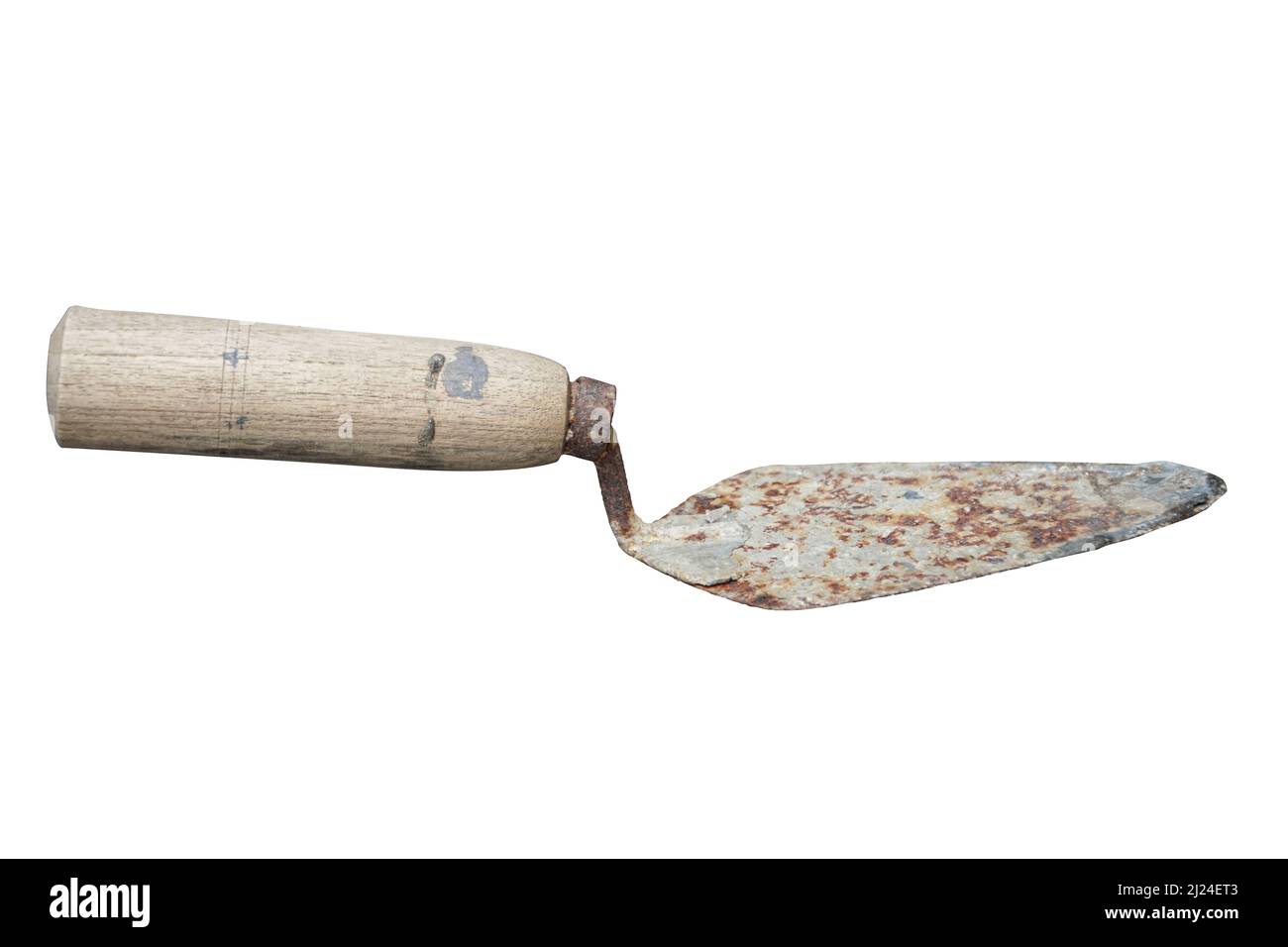 old rusted trowel isolated on white background Stock Photo - Alamy