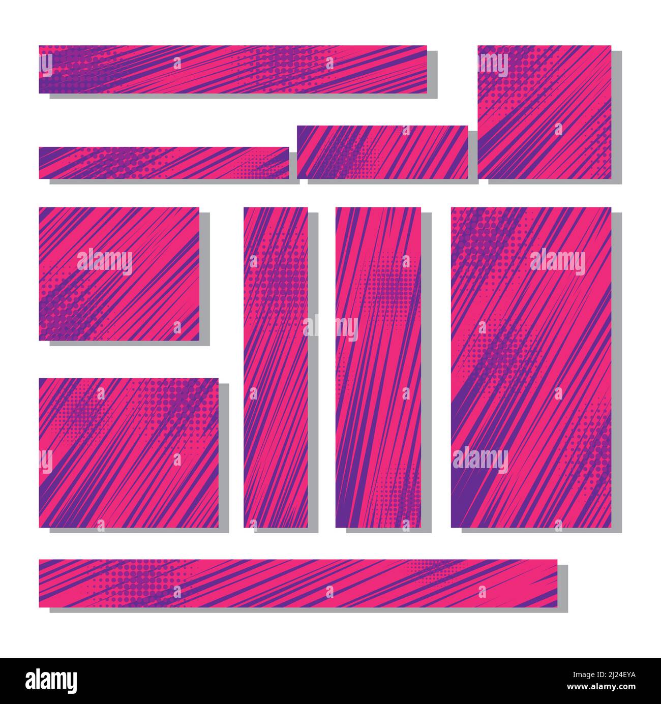 Comic Book banner set illustration. Vector collection of Pop Art ...