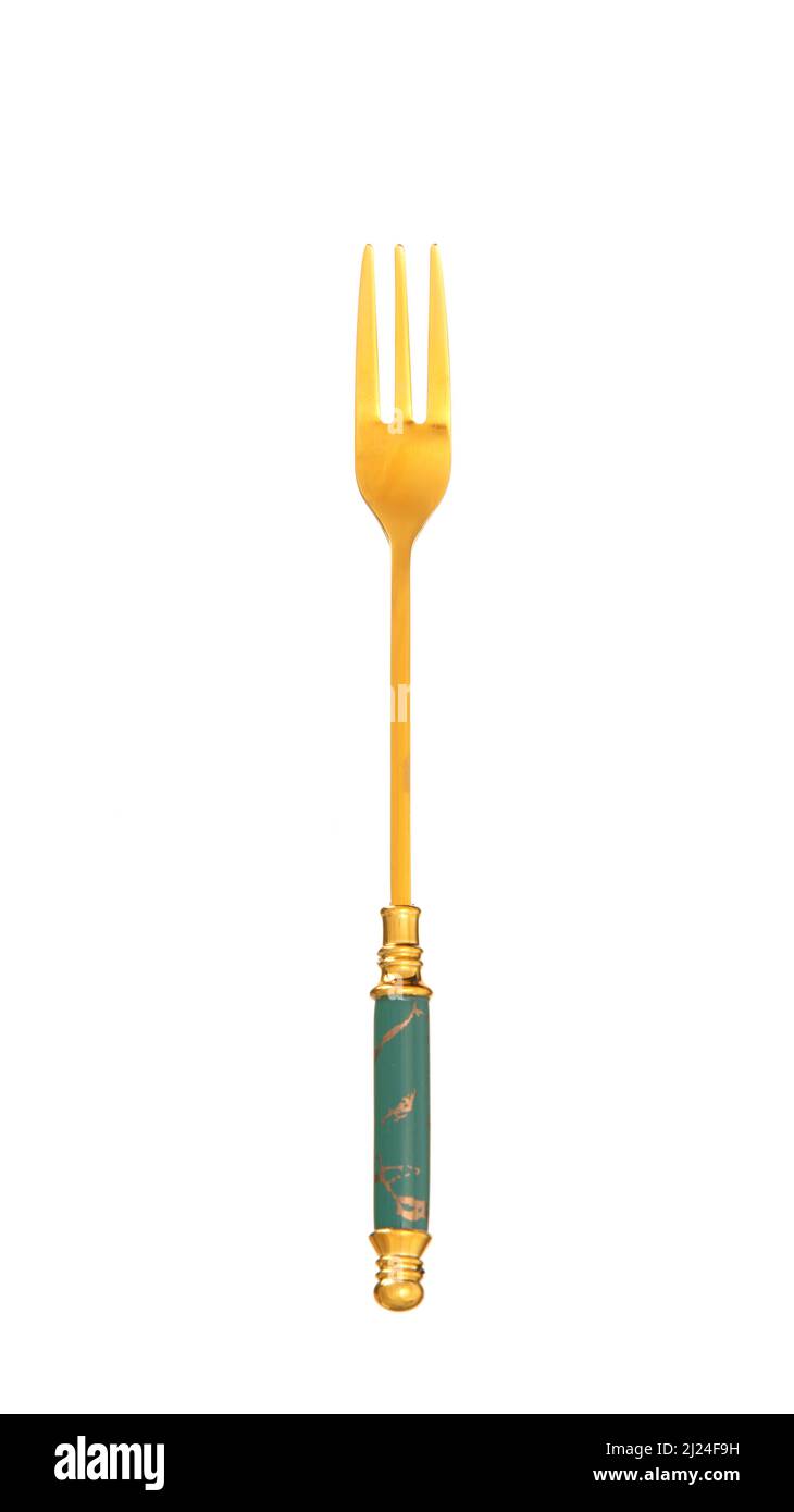 Stylish fork on white background Stock Photo - Alamy
