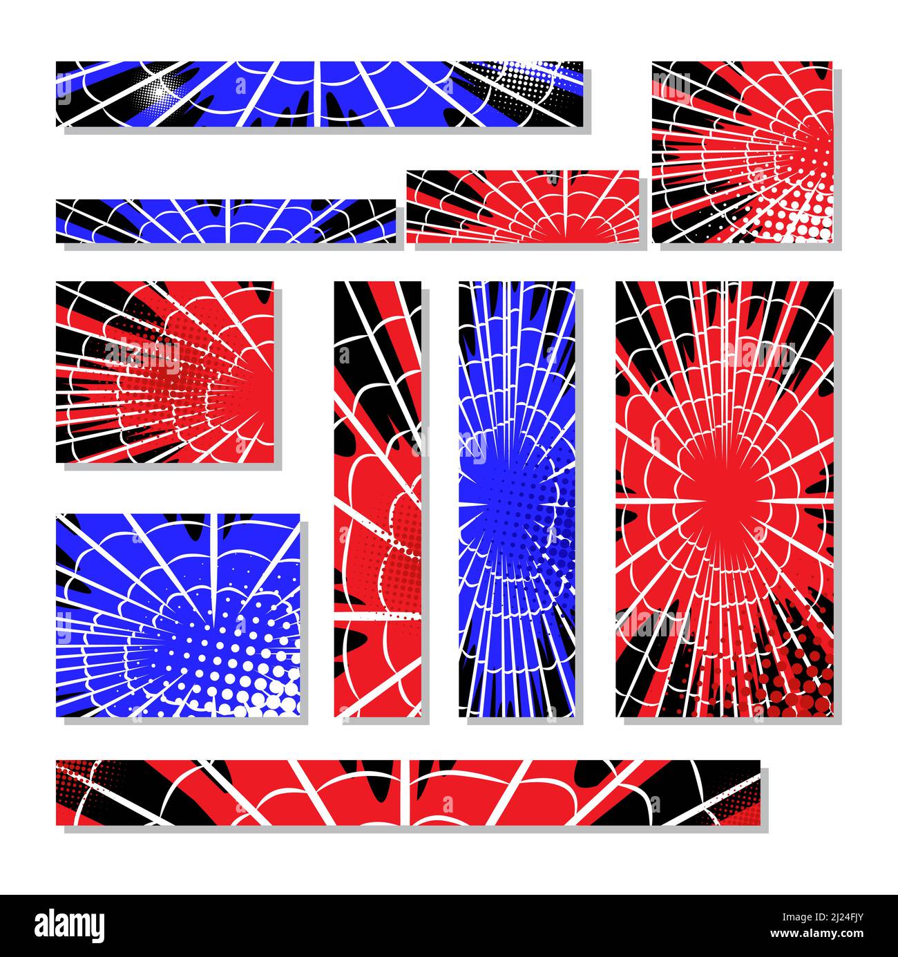Comic Book banner set illustration. Vector collection of Pop Art ...
