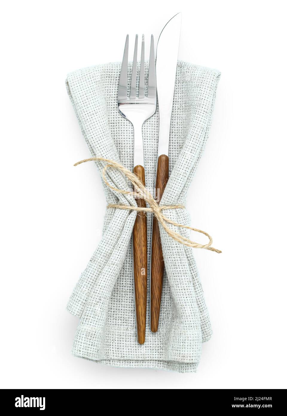 Elegant table setting on white background Stock Photo - Alamy