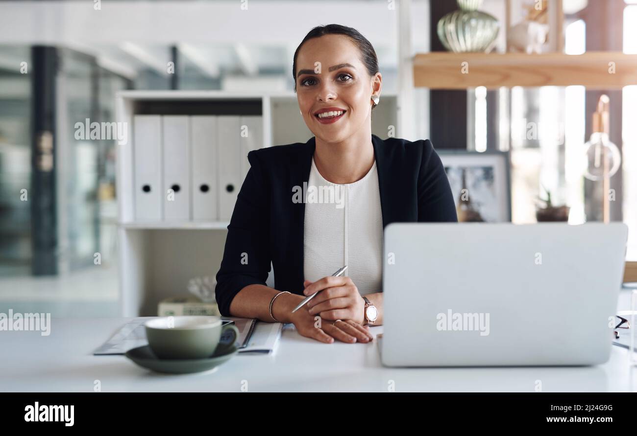 Ive created a positive working environment for myself. Portrait of an ...