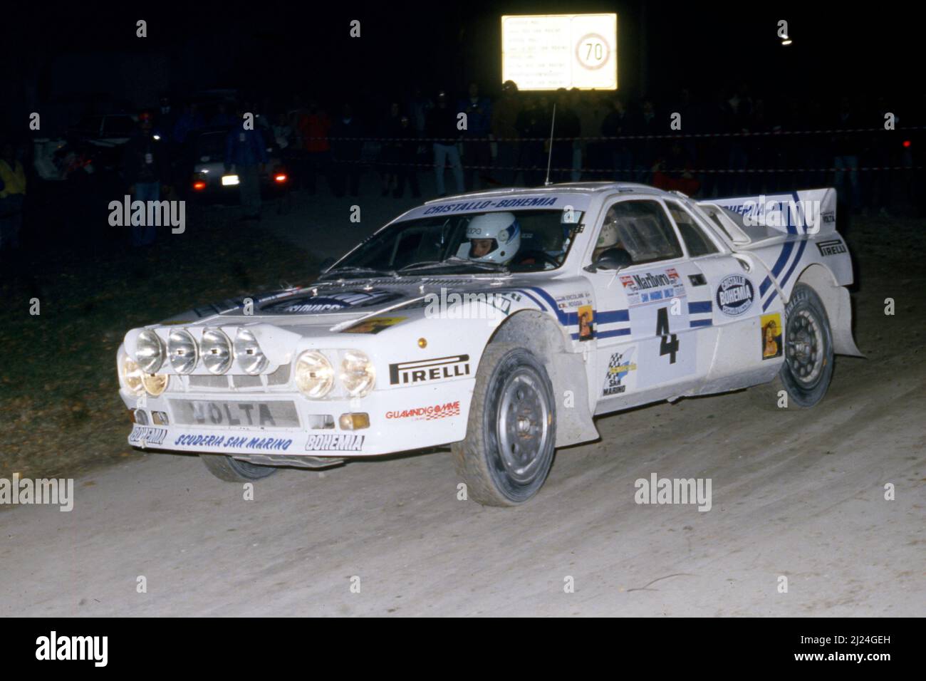 Massimo Ercolani (RSM) Loris Roggia (ITA) Lancia Rally 037 GrB Scuderia ...