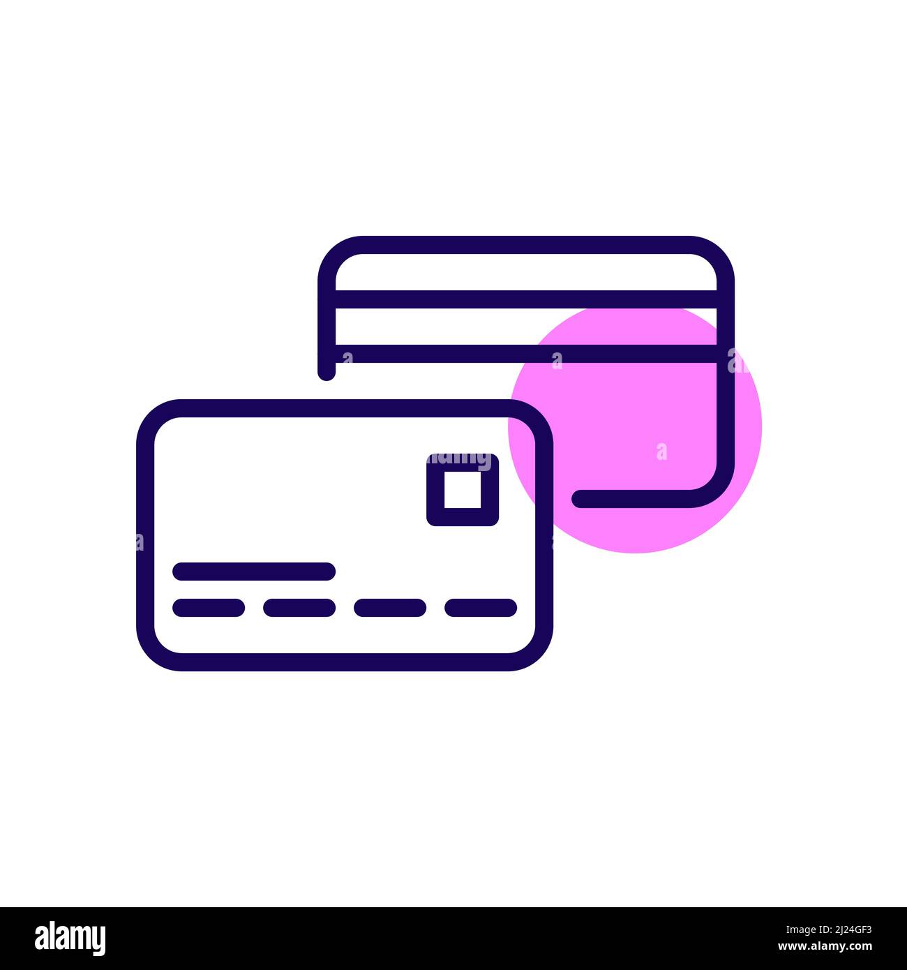 Credit or debit card. Simple pixel perfect editable stroke line art ...