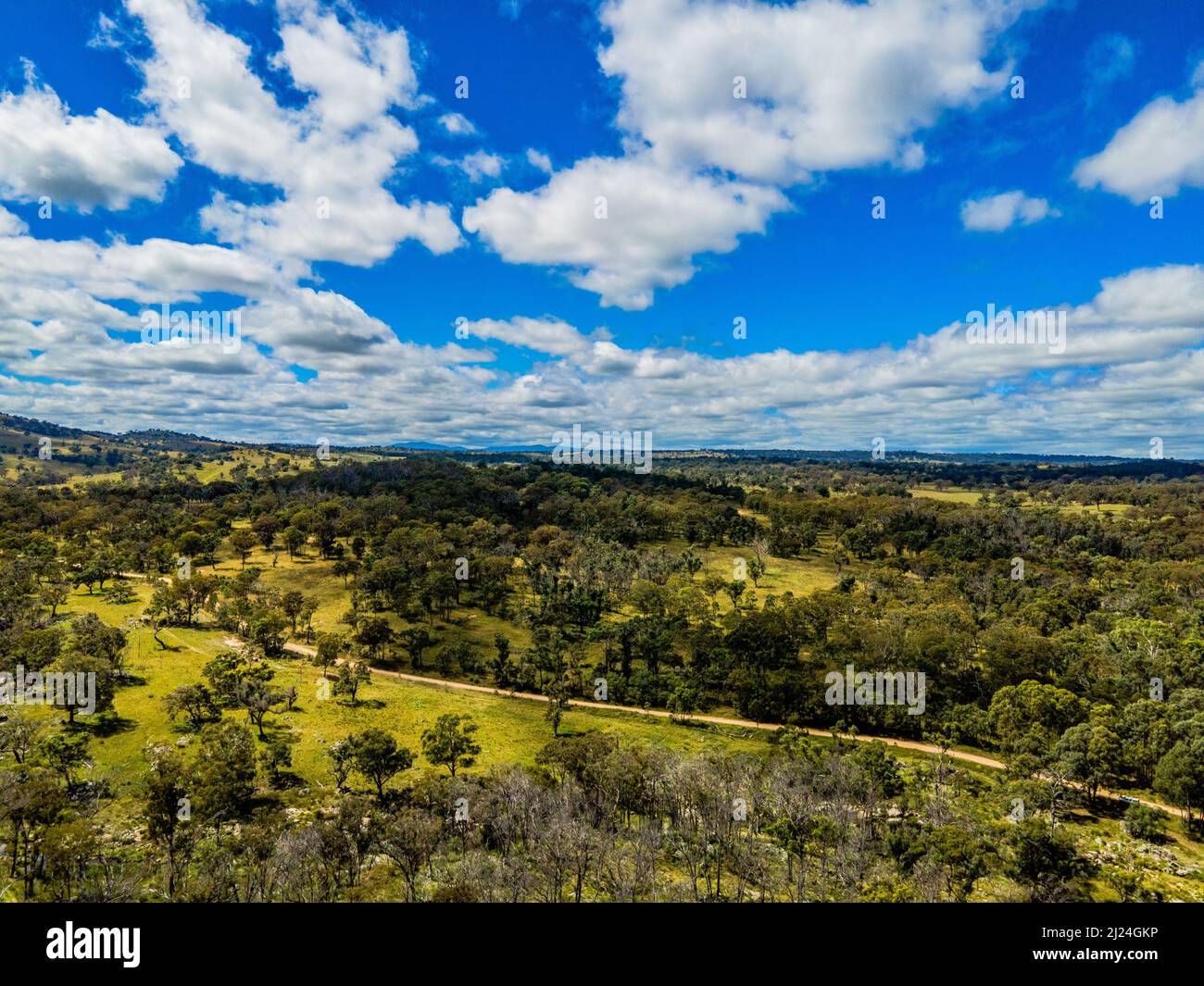 An aerial view of Old Woman Swamp near Torrington, NSW, Australia under ...