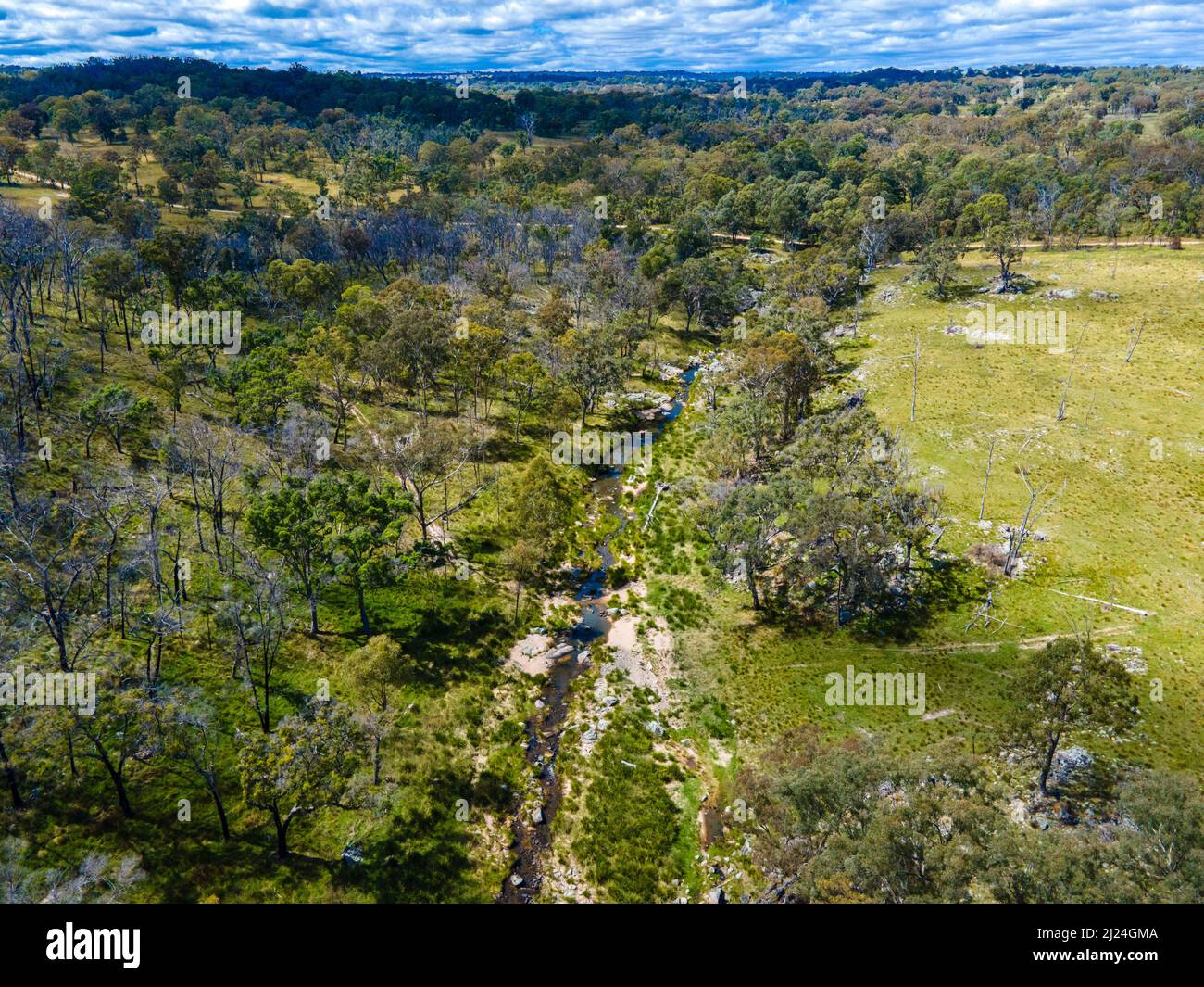 An aerial view of Old Woman Swamp near Torrington, NSW, Australia under ...