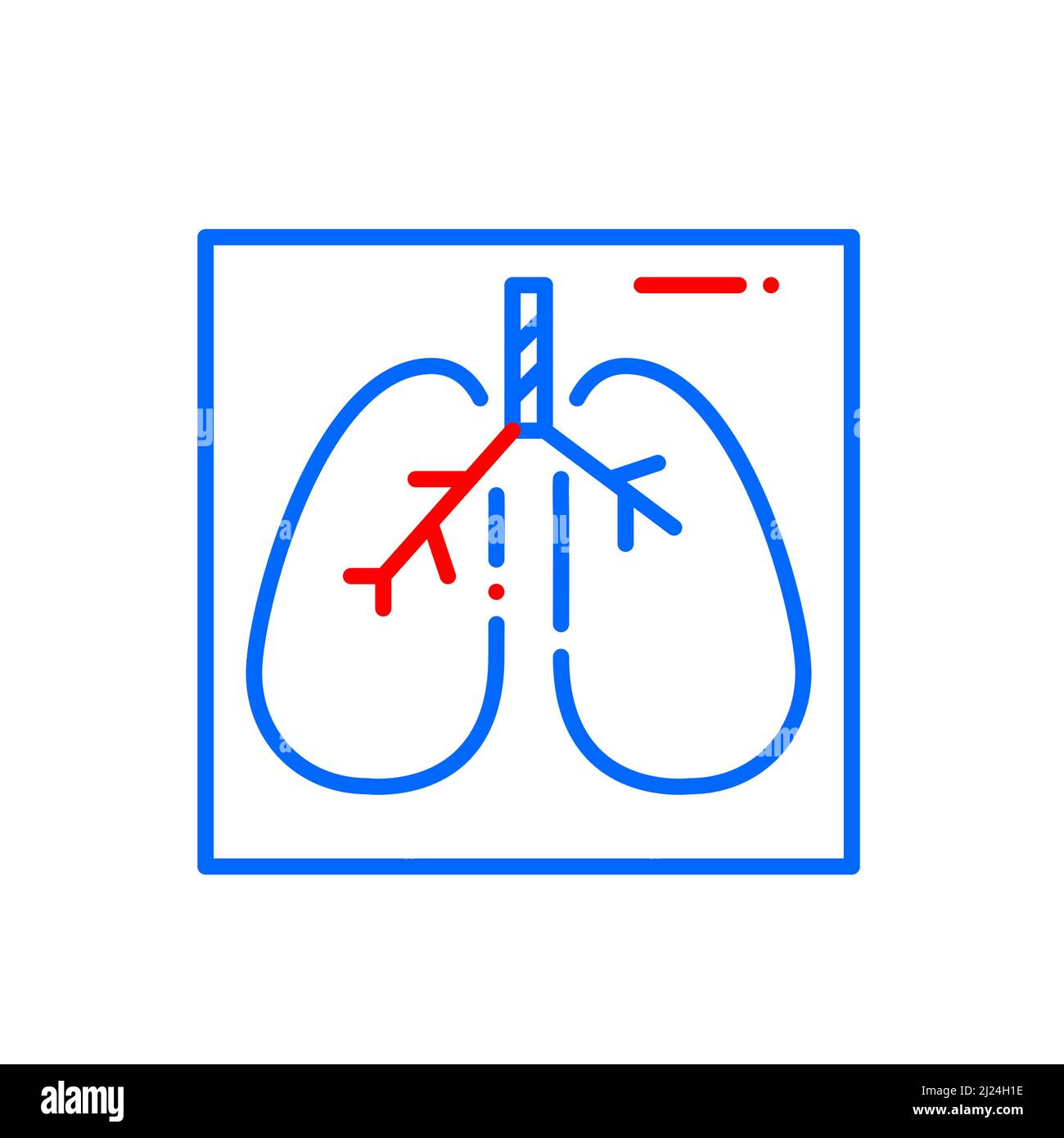 Lungs check up medical diagnostics test. Pixel perfect, editable stroke ...