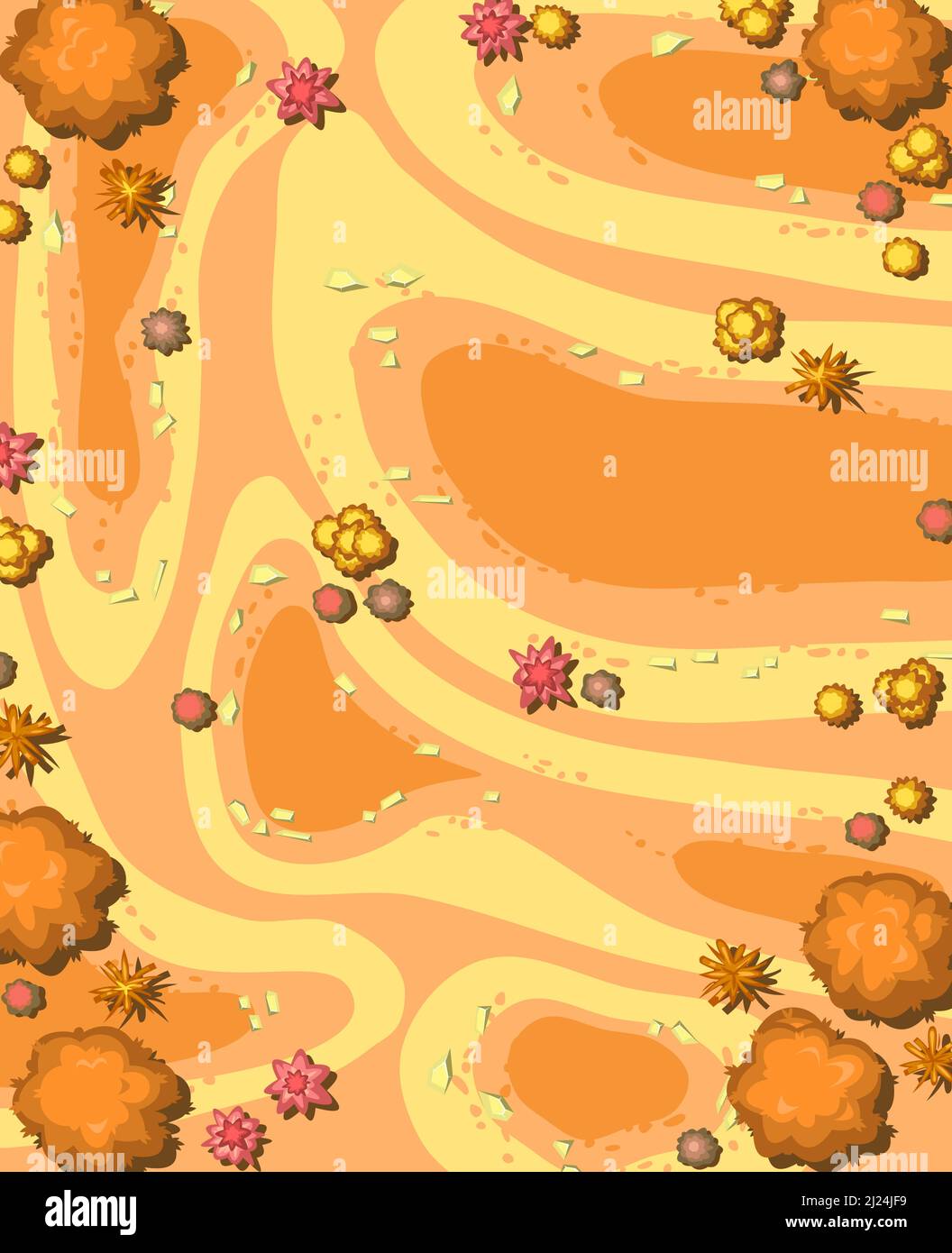 Autumn landscape top view. Scene with yellow and orange trees and ...